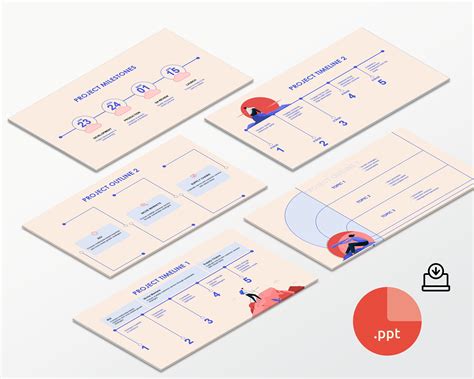 Bold Project Timeline Templete In Powerpoint Etsy