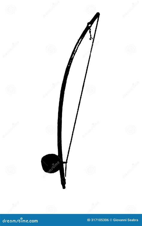 Silhouette Berimbau String And Percussion Musical Instrument Playing Capoeira Music Vector Image