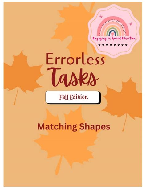 Errorless Tasks Fall Matching Shapes By Engaging In Special Education