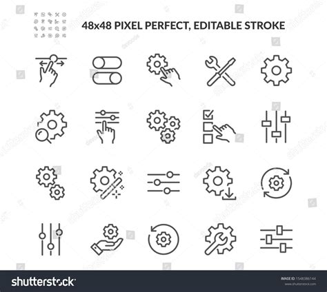 Simple Set Of Setup And Settings Related Vector Line Icons Contains