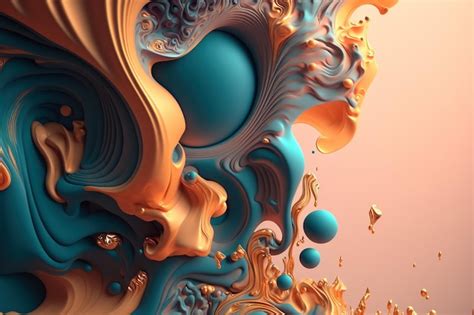 Premium Photo 3d Render Abstract Geometric Background Colorful Creative Shapes Liquid