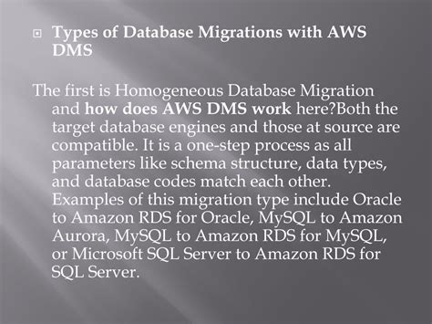 Ppt Aws Dms And Types Of Database Migrations Powerpoint Presentation