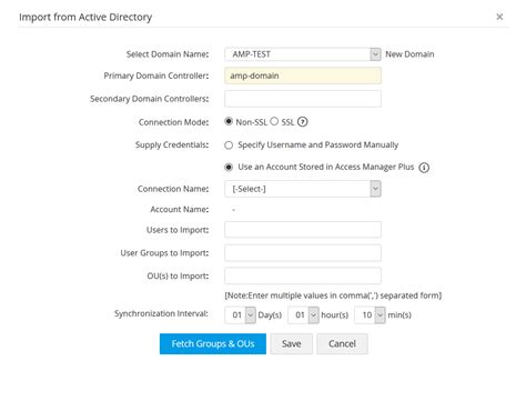 importing users from active directory