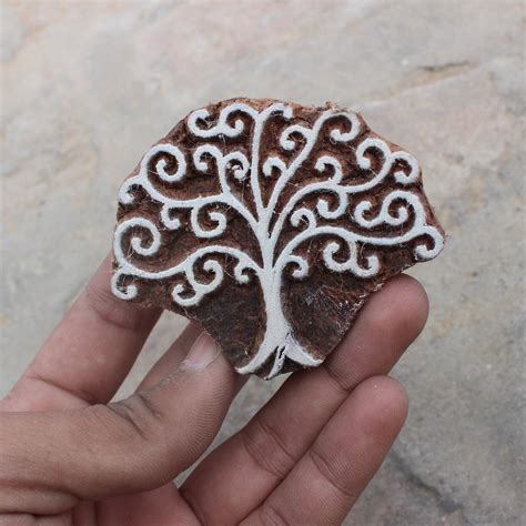 Tree Of Life Large Wooden Printing Block Tree Wooden Stamps For Ceramics Tree Of Life Pottery