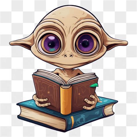 Download Small Yoda Sitting On An Open Book Cartoons Online Creative