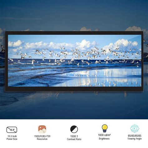 Hannstar 오리지널 Hsd103jpw2 F10 Fhd 디스플레이 화면 긴 스트립 디스플레이 1920 × 720 Srgb 1000 Nits 103 인치 Lvds