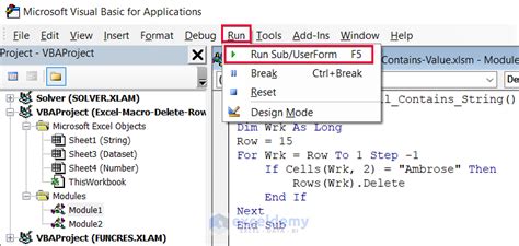 How To Delete Row If Cell Contains Value Using Macro In Excel 2 Examples