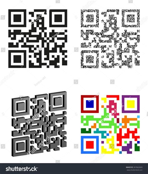 set icons abstract qr code vector stock vector royalty free 267662603