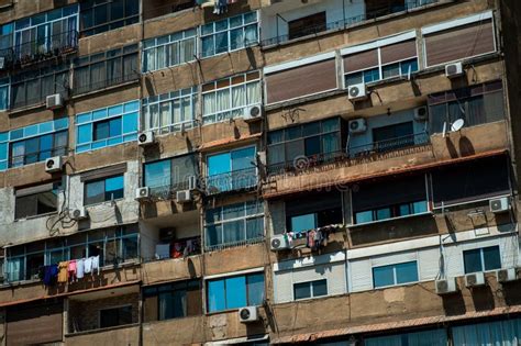 Building Facade Of A Residential Apartment House Damascus Syria Stock Image Image Of