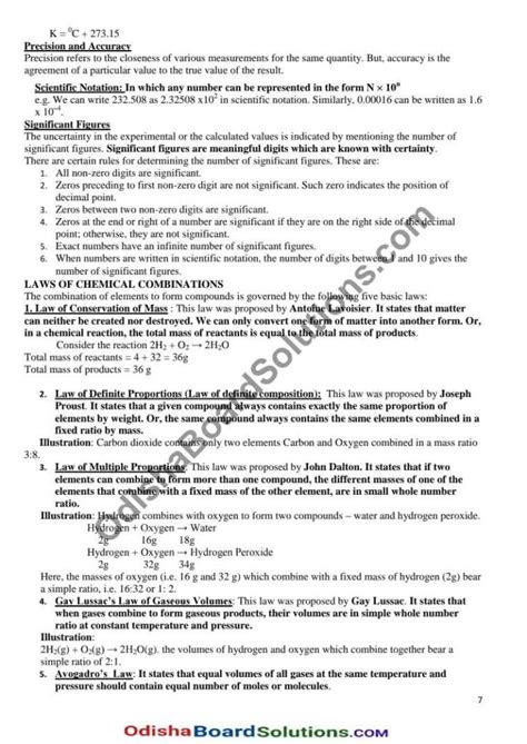 Chse Odisha Class Some Basic Concepts Of Chemistry Notes Odisha Board Solutions