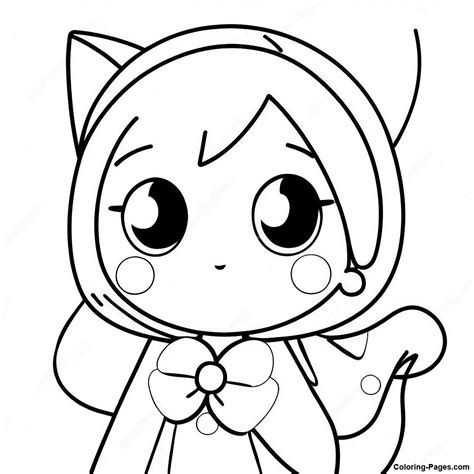 Kawaii Cute Anime Character Coloring Page Coloring