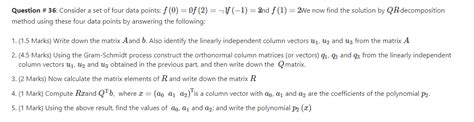 Solved Question 36 Consider A Set Of Four Data Points