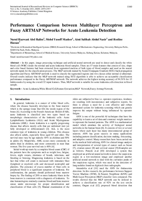 Pdf Performance Comparison Between Multilayer Perceptron And Fuzzy Artmap Networks For Acute