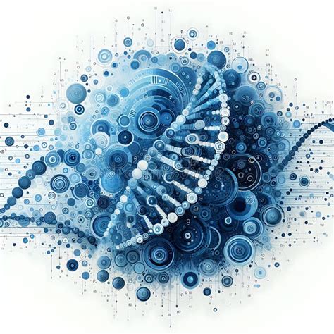 Blue Abstract Dna Strand And Circular Patterns Stock Illustration
