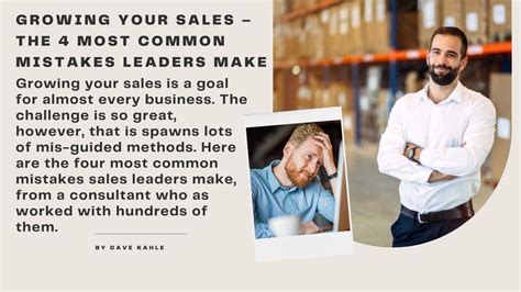 4 Sales Mistakes Leaders Make Dave Kahle Wisdom