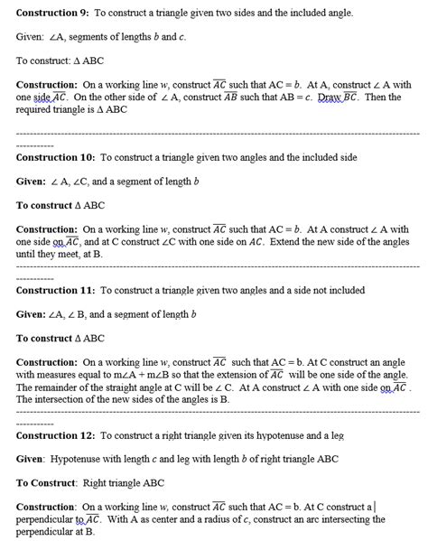 Solved Construction 9 To Construct A Triangle Given Two Chegg Com