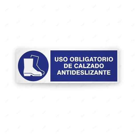Rótulo De Obligación Uso Obligatorio De Calzado Antideslizante Cod