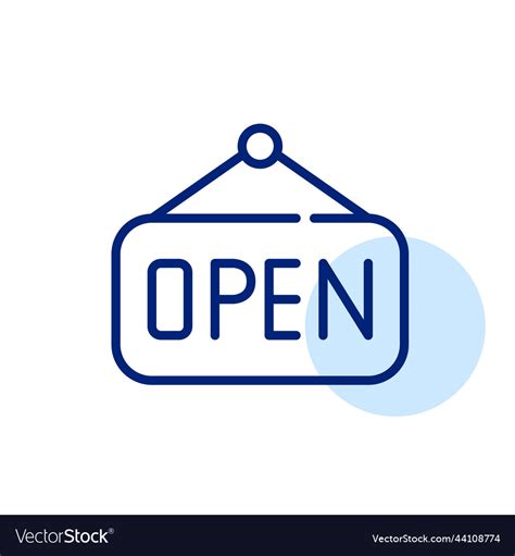Open Sign To Put On Entrance Door Pixel Perfect Royalty Free Vector