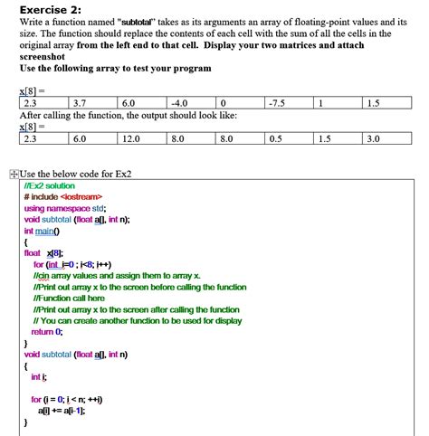 Solved Exercise 2 Write A Function Named Subtotal Takes As