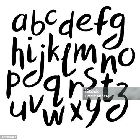 알파벳 현대적인 디자인입니다 핸드 브러시 폰트 글자 스타일입니다 영어 편지입니다 글꼴 클립 아트 벡터 일러스트 레이 션입니다