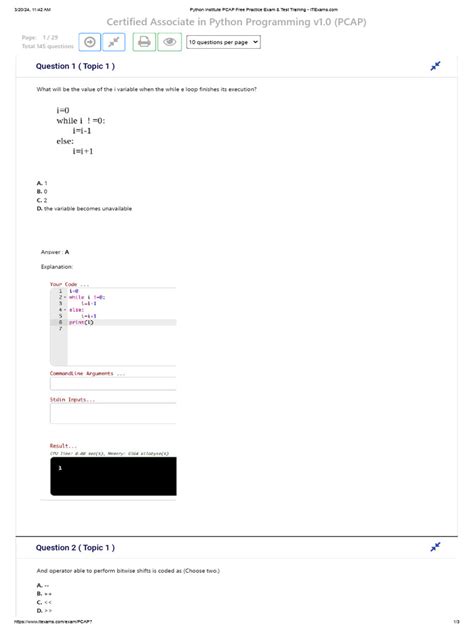 python institute pcap free practice exam and test training pdf