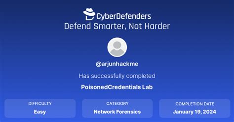 Arjun Rathore On Linkedin Poisonedcredentials Blue Team Challenge