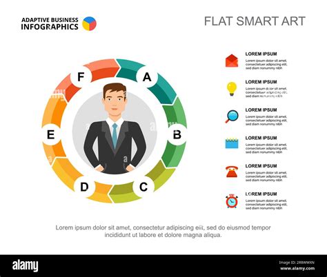 Six Elements Flow Chart Template For Presentation Stock Vector Image And Art Alamy