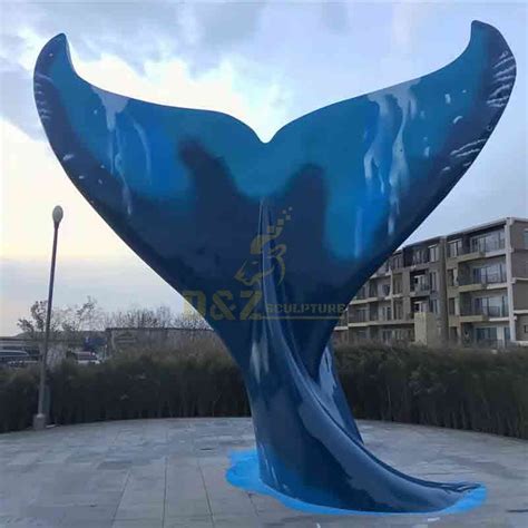 Large Metal Blue Whale Tail Sculpture For Sale Dz 618