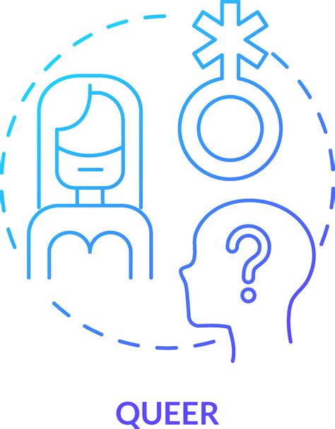 Queer Bleu Pente Concept Icône Interrogatoire Spécifique Sexuel Identité Lgbt Communauté