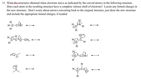 solved 1 write the structures obtained when electrons move