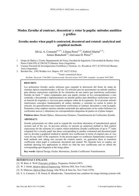 Pdf Zernike Modes When Pupil Is Contracted Decentred And Rotated Analytical And Graphical