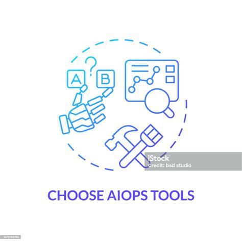 2d Thin Linear Gradient Choose Ai Ops Tools Icon Stock Illustration