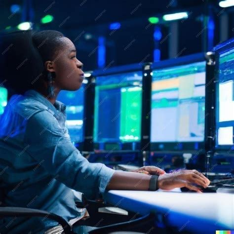 Premium Photo Smart Women It Programer Working On Desktop Computer In
