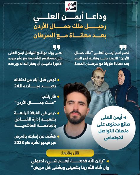 وداعا أيمن العلى رحيل ملك جمال الأردن بعد معاناة مع السرطان إنفوجراف