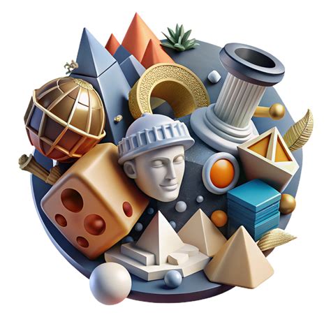 Serene Classic Abstract 3d Geometric Composition Shapes Sculpture