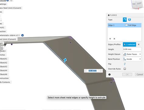 Cant Select Multiple Edges On Sheet Metal Autodesk Community