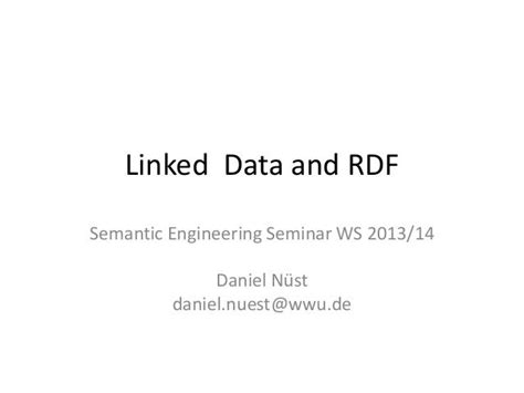 Linked Data And Rdf By Daniel Nüst Via Slideshare Data Programming