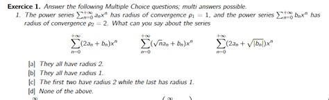 Solved Exercice 1 Answer The Following Multiple Choice Chegg Com