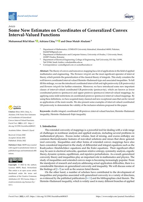 Pdf Some New Estimates On Coordinates Of Generalized Convex Interval