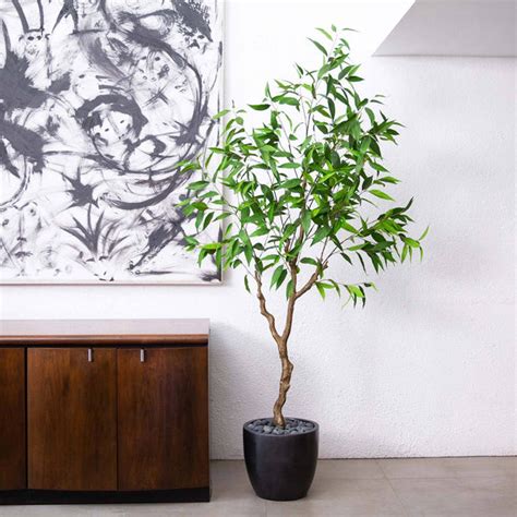 7 Artificial Long Leaf Greco Eucalyptus Tree With Real Touch Leaves