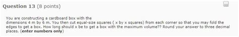 Solved Question Points You Are Constructing A Chegg Com