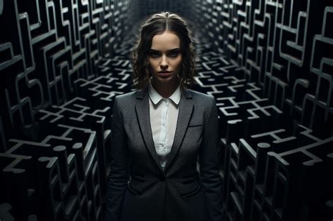 Premium Photo Ambitious Young European Businesswoman Generative Ai