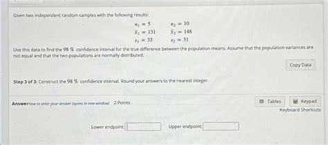 solved given two independent random samples with the