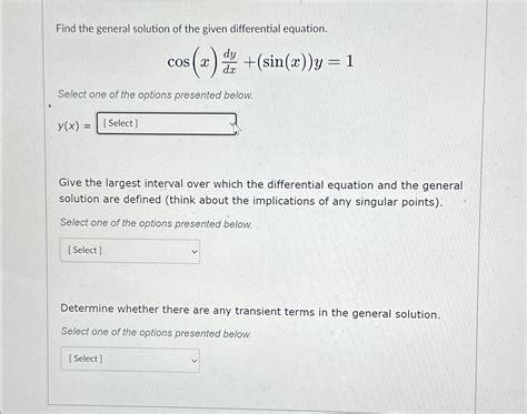 Solved Find the general solution of the given differential | Chegg.com