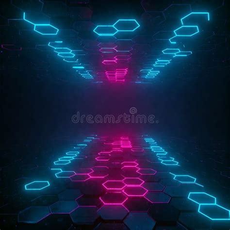 Cyber Hex Grid Ai Stock Illustration Illustration Of Futuristic