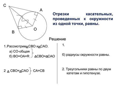 Отрезки касательных проведенных к окружности из одной точки Online Presentation