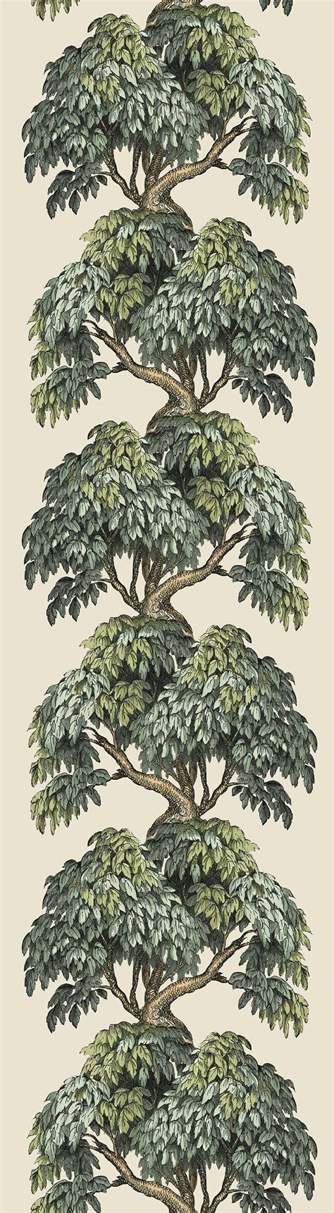 Vintage Tree Illustration Pattern Eden Wallpaper Mural Removable Self
