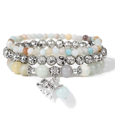 Badu Bg Лечебни бижута Гривна от естествен камък Кръгли аметисти Кварцова енергийна лава Гривни