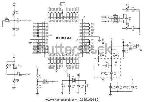 Vector Electrical Schematic Diagram Digital Electronic Stock Vector