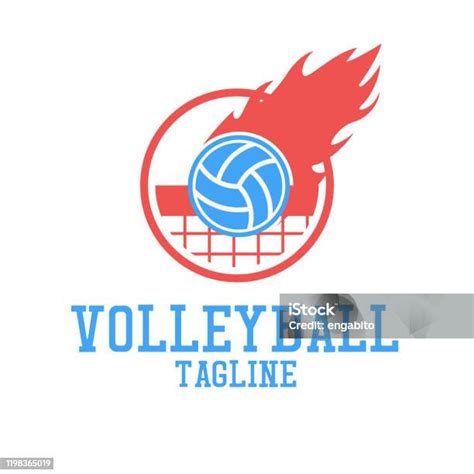 슬로건 태그 라인 벡터 일러스트에 대한 텍스트 공간이있는 발리 볼 아이콘 대학교에 대한 스톡 벡터 아트 및 기타 이미지